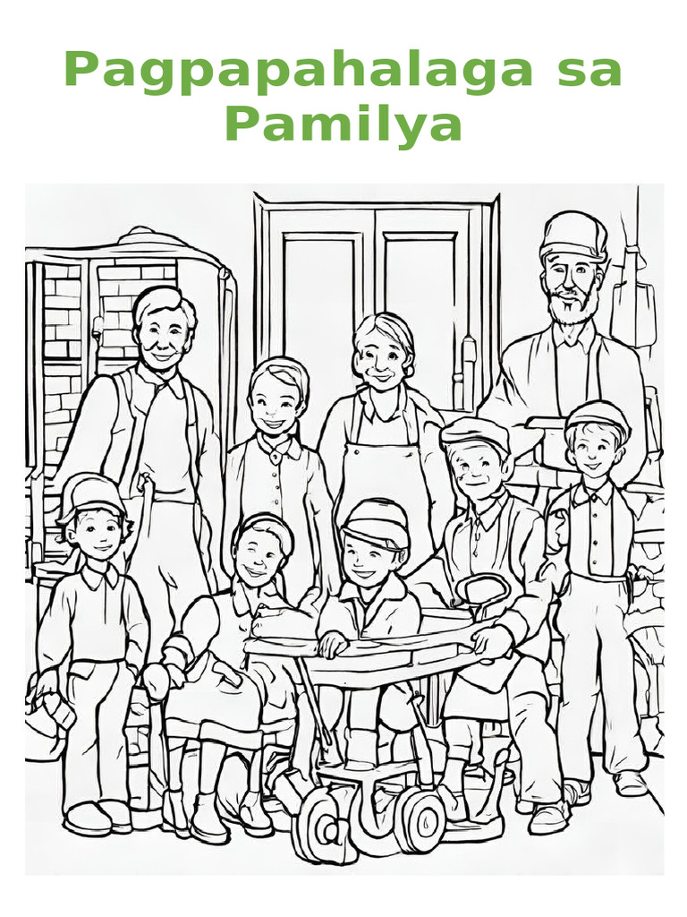 Pagpapahalaga Sa Pamilya Coloring | PDF