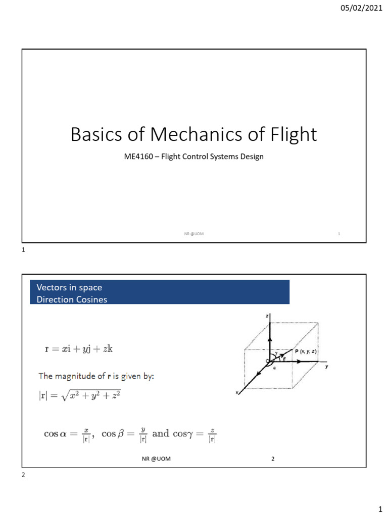 8 Basics of Flight Mechanics | PDF