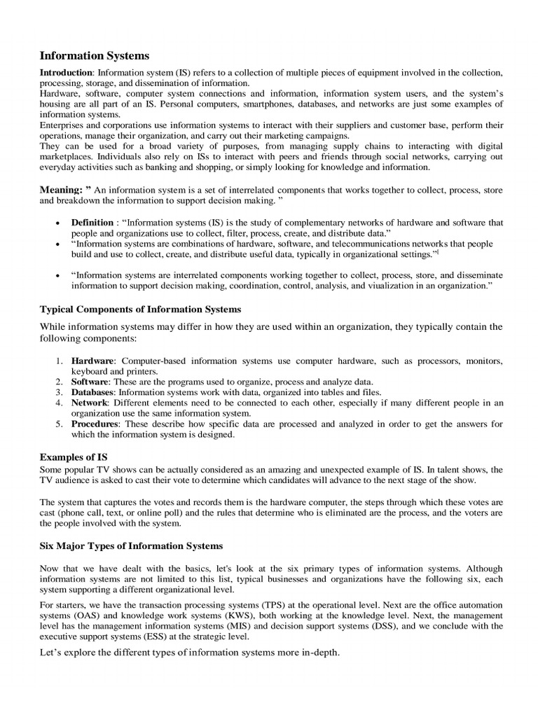 MIS - 2nd Module | PDF