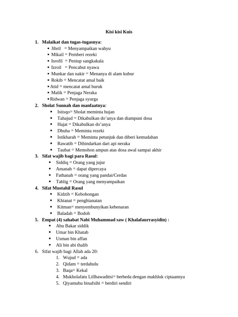 Kisi kisi Kuisiss CCR | PDF