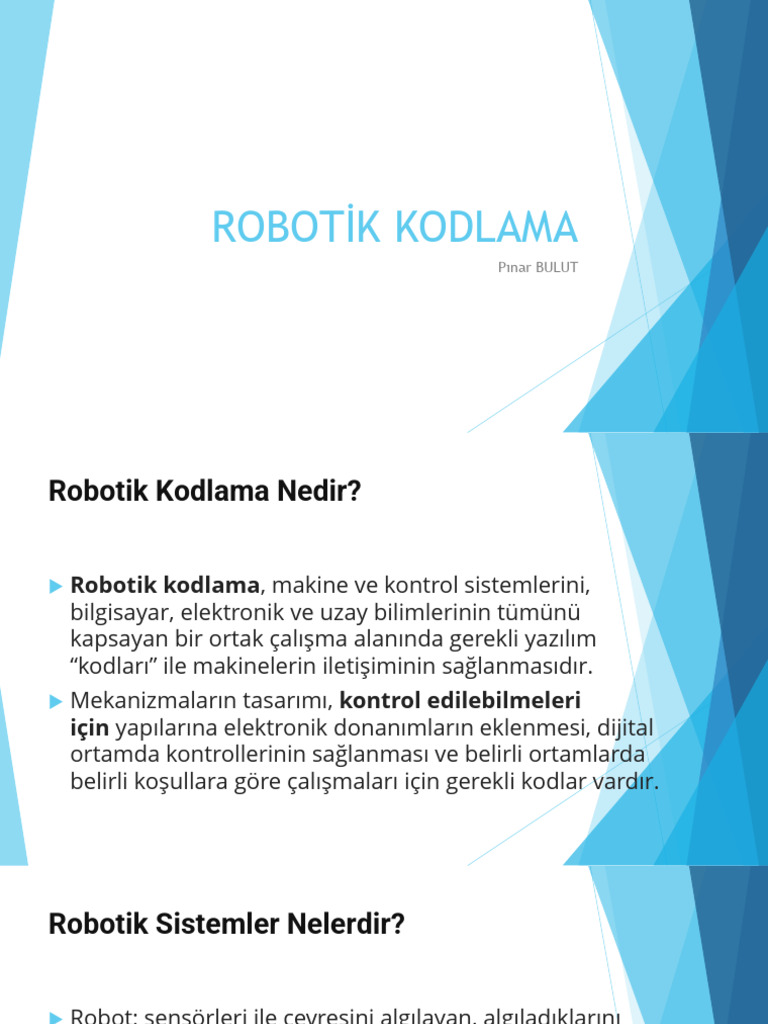 Roboti̇k Kodlama 1 | PDF