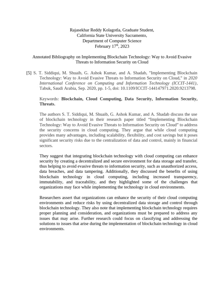 5th&6th Annotated Bibliographies | PDF | Security | Computer Security