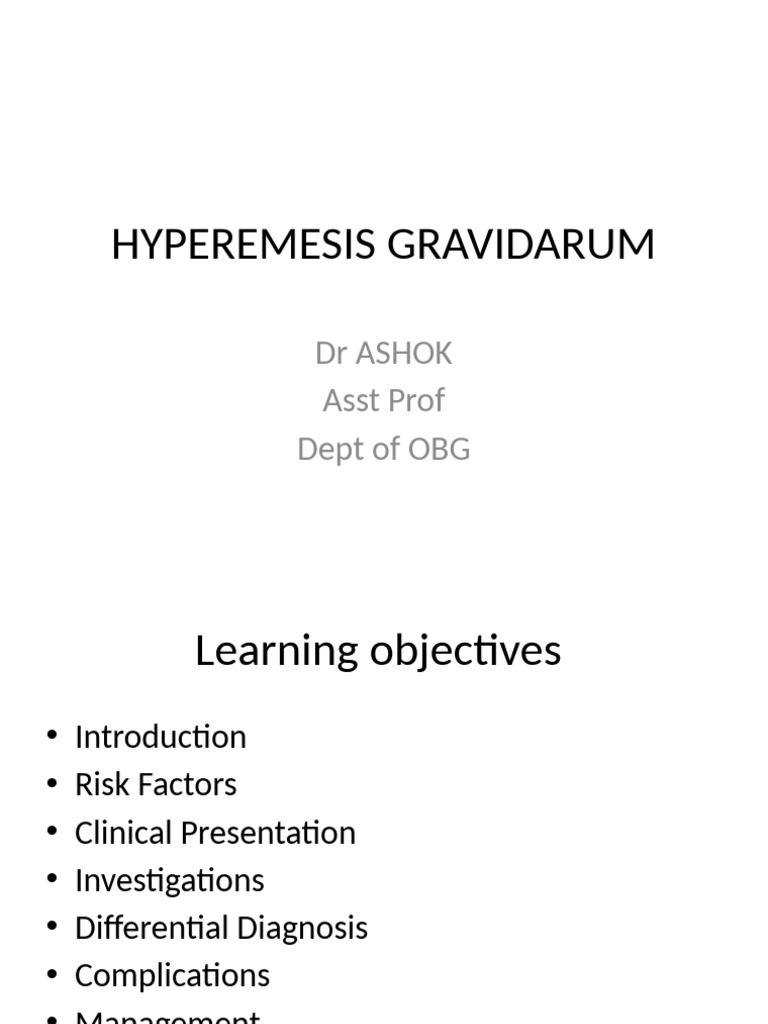 Hyperemesis Gravidarum Overview and Care | PDF | Nausea | Medical ...