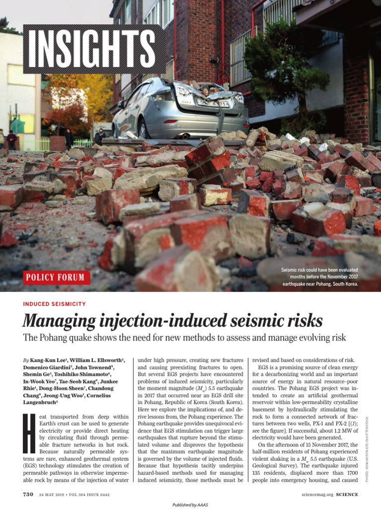 Pohang EGS Project: Seismic Risk Insights | PDF | Earthquakes | Moment ...