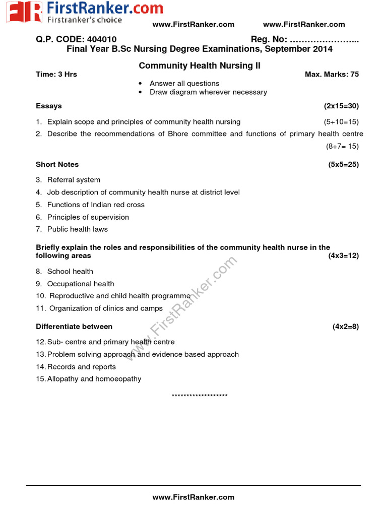 Community 2 Combined | PDF | Nursing | Health Sciences
