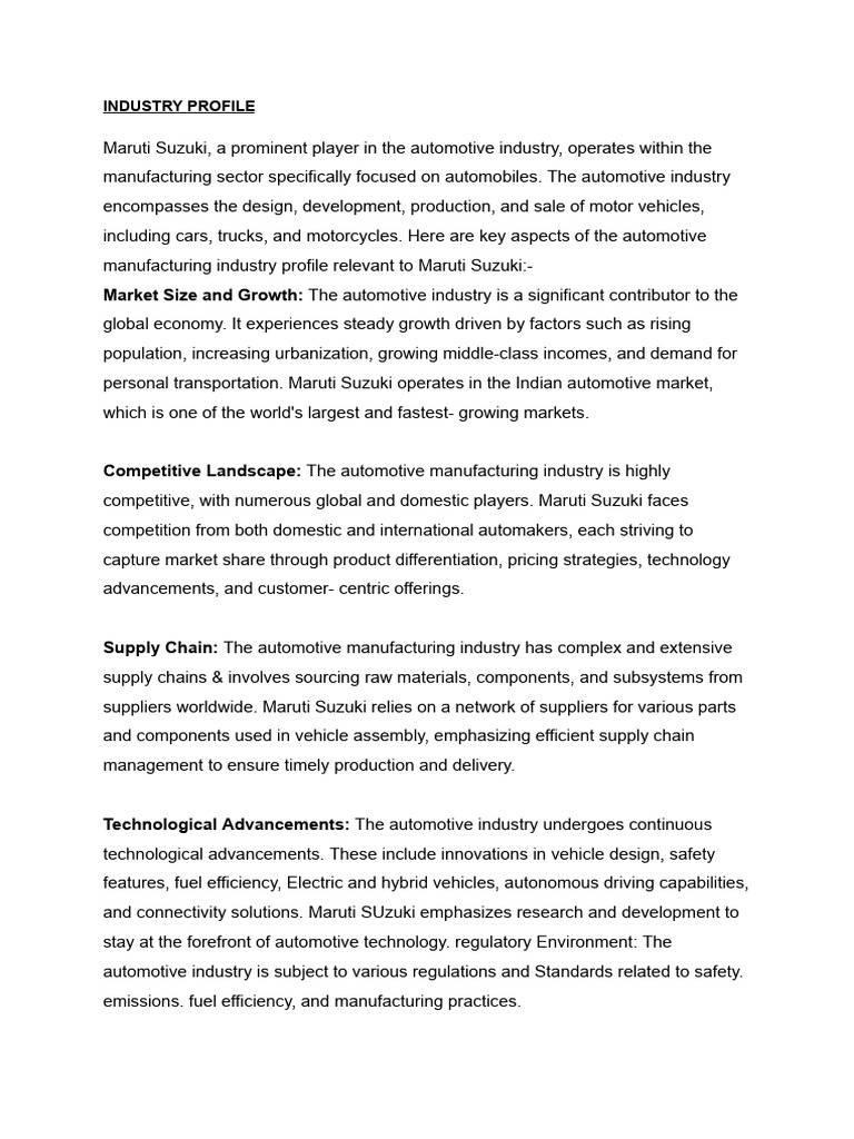 Industry Profile Page 1 | PDF