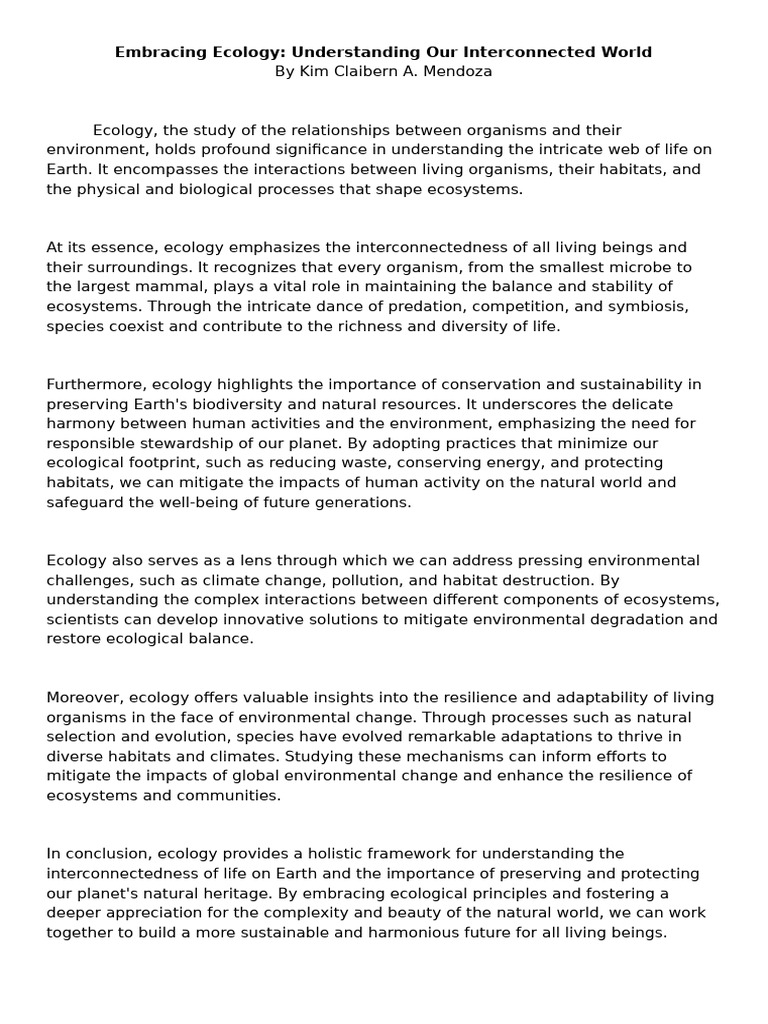 Embracing Ecology | PDF | Ecology | Ecological Resilience