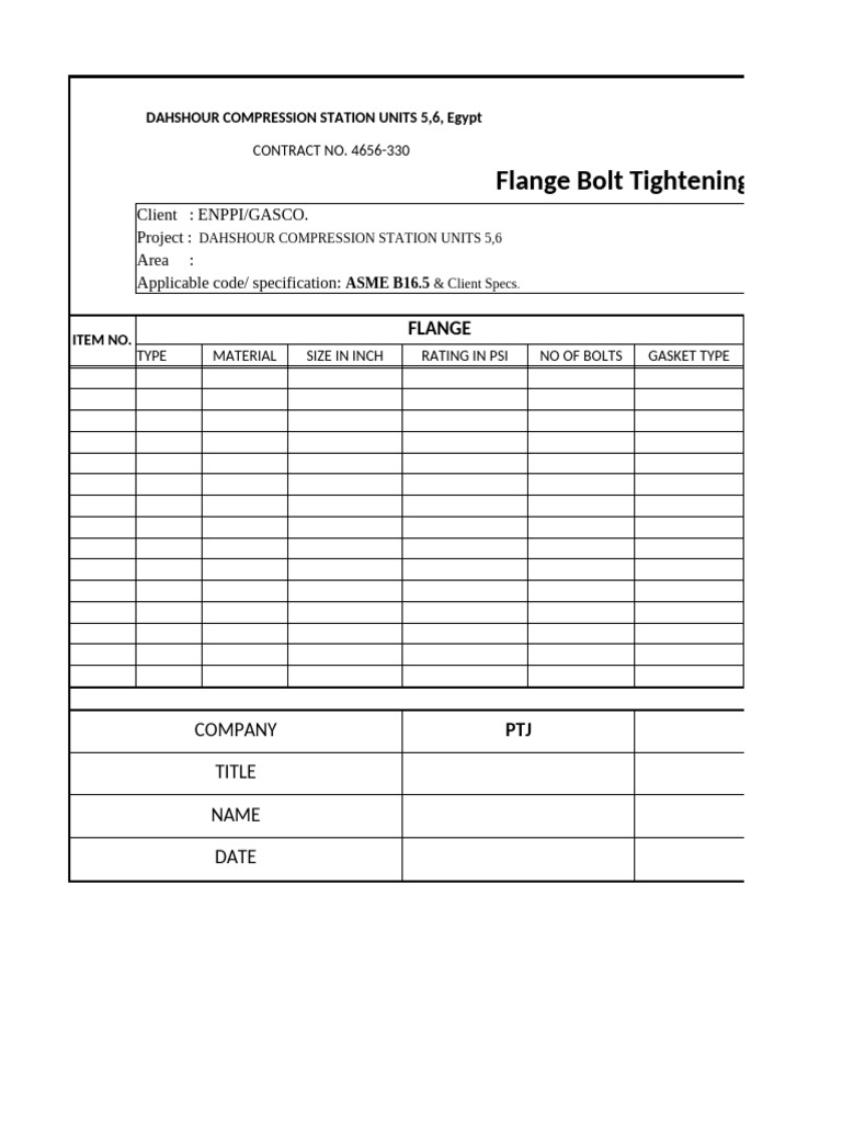 Flange Bolt Tighting | PDF