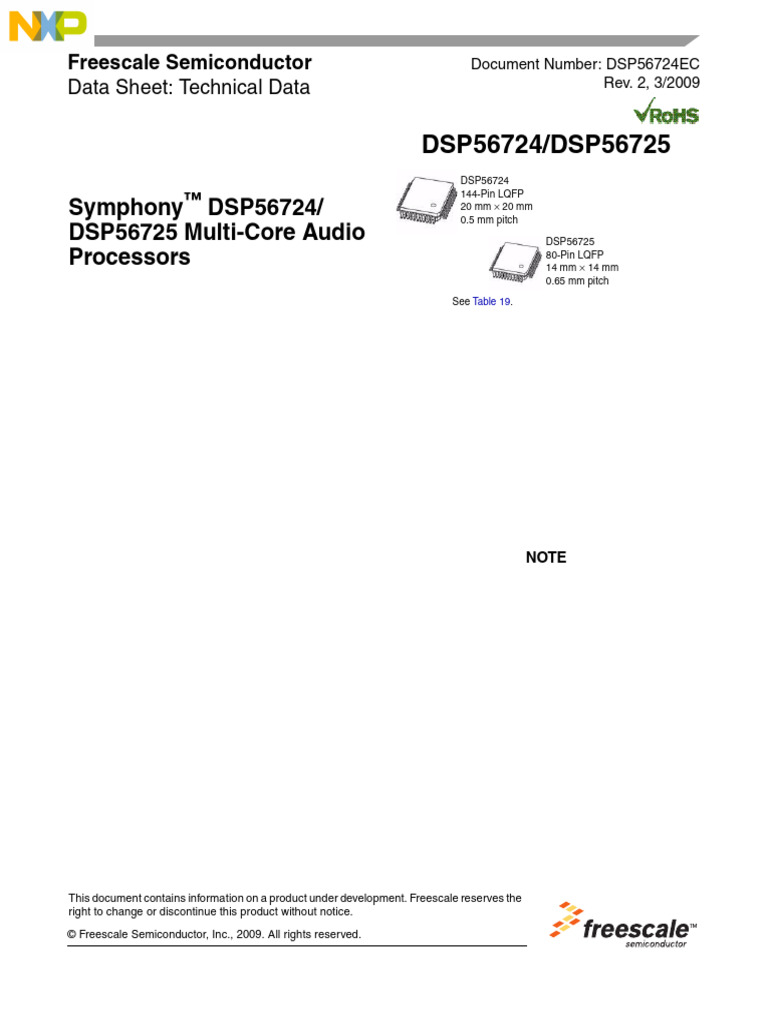 DSP56724EC | PDF | Digital Signal Processor | Multi Core Processor