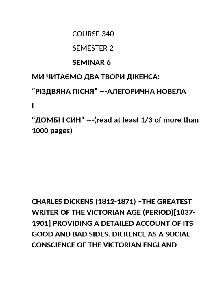 CHARLES DICKENS --SEMINAR | PDF | Victorian Literature
