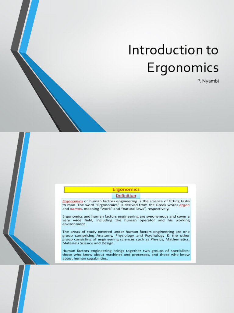 Introduction To Ergonomics | PDF