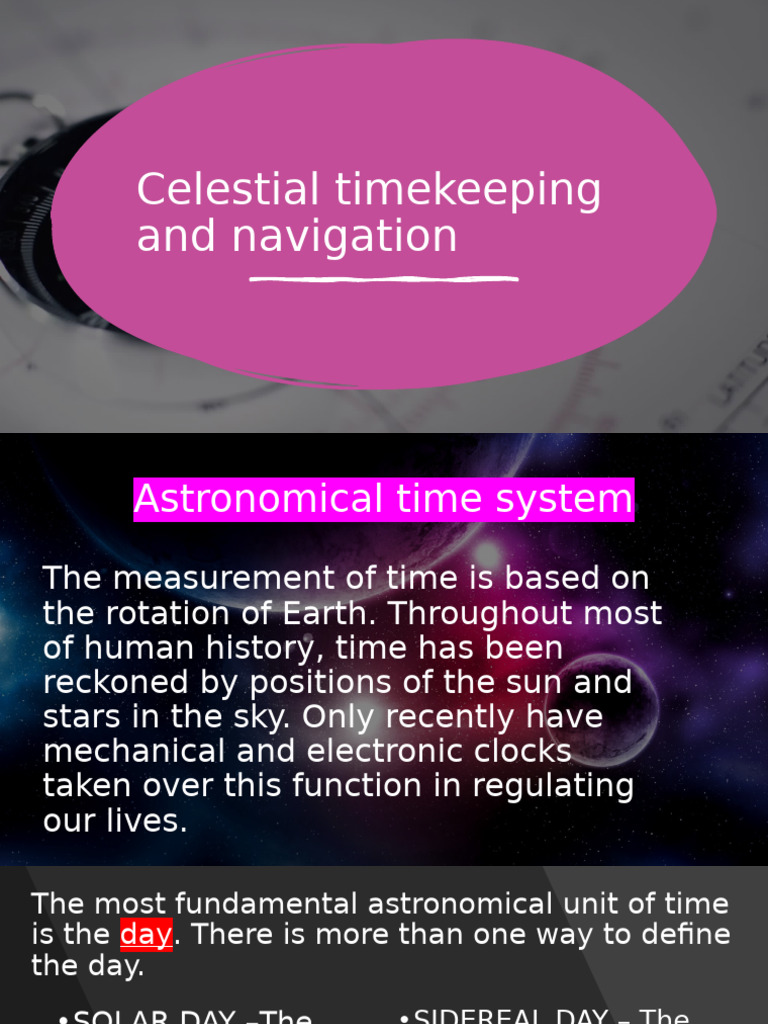 1 Celestial Time Keeping and Navigation | PDF