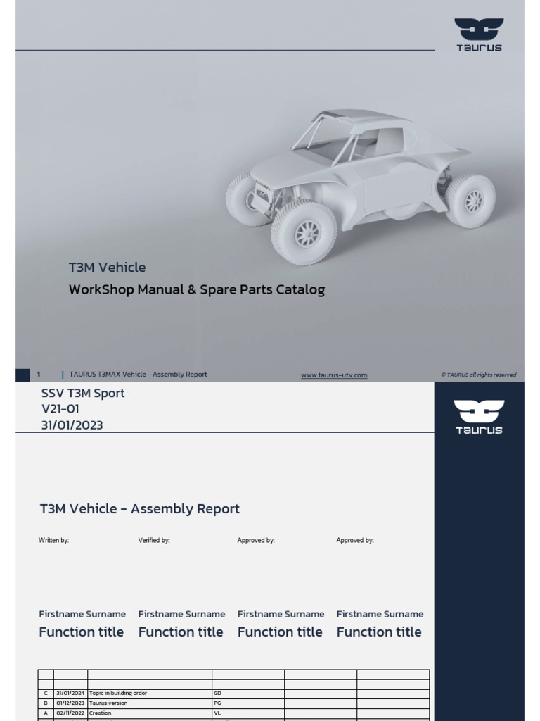 TAURUS T3MAX - Assembly Book - 05032024 | PDF | Steering | Turbocharger