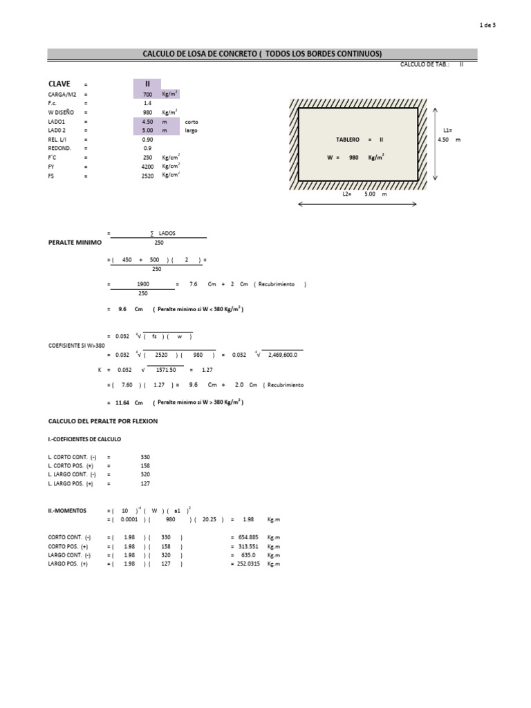 Ejemplo Losa Continua | PDF