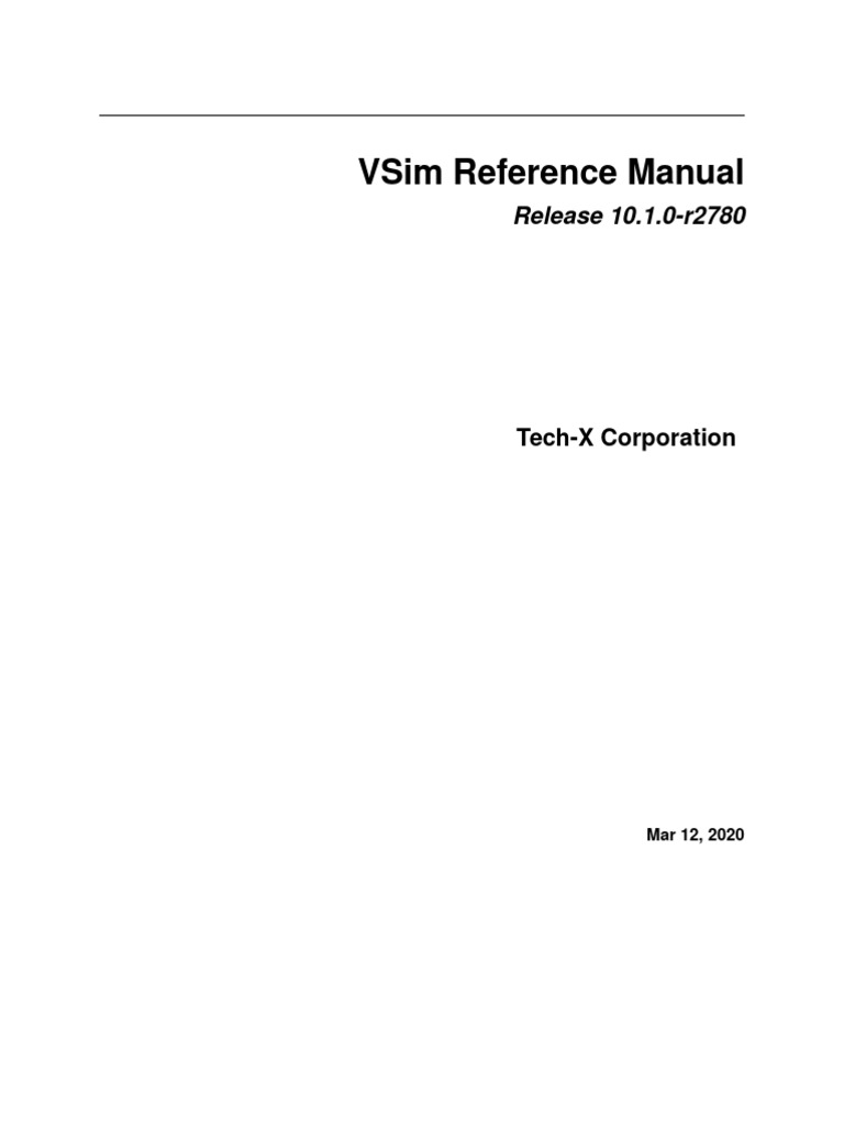 V Sim Reference Manual | PDF | Permittivity | Parameter (Computer ...