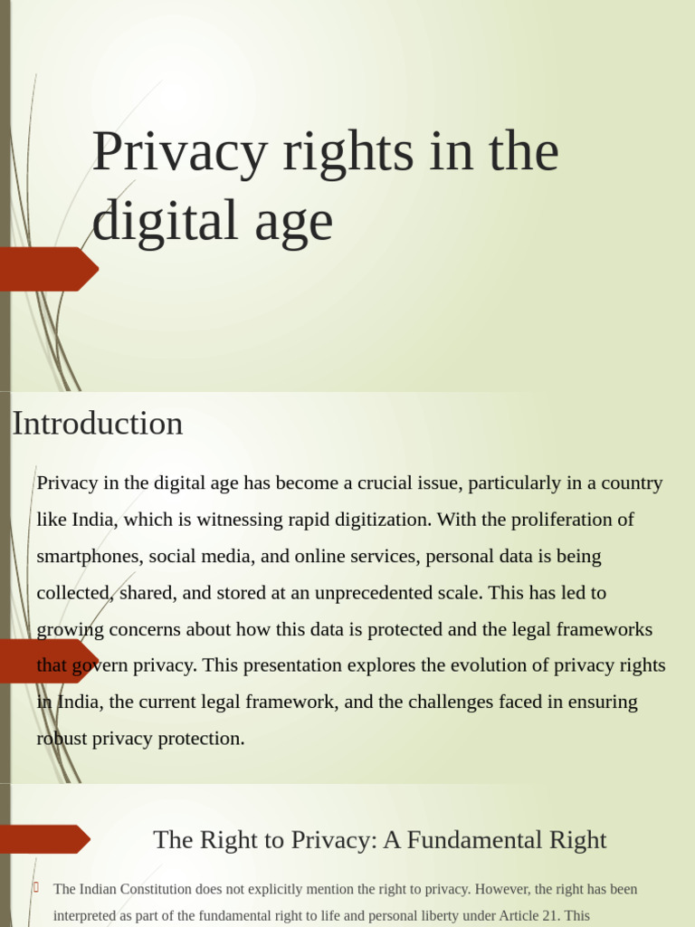 Privacy Rights in The Digital Age | PDF | Privacy | Civil Law (Common Law)