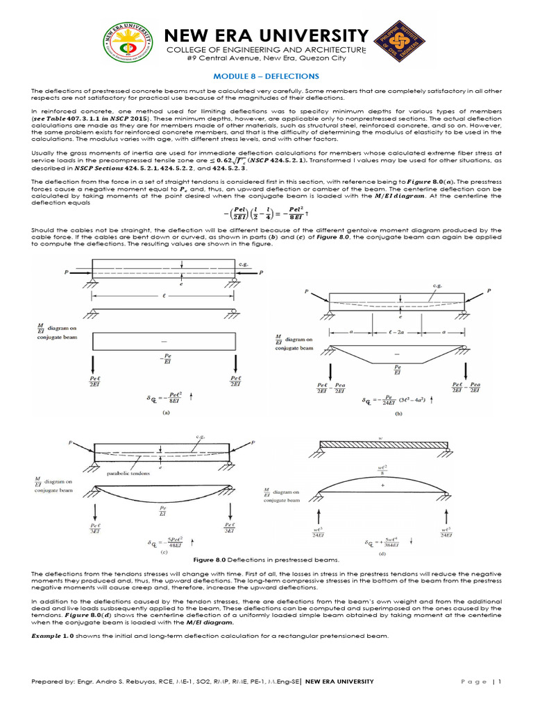 Module 8 9 Deflections and Shear in Prestressed Sections and Design of ...