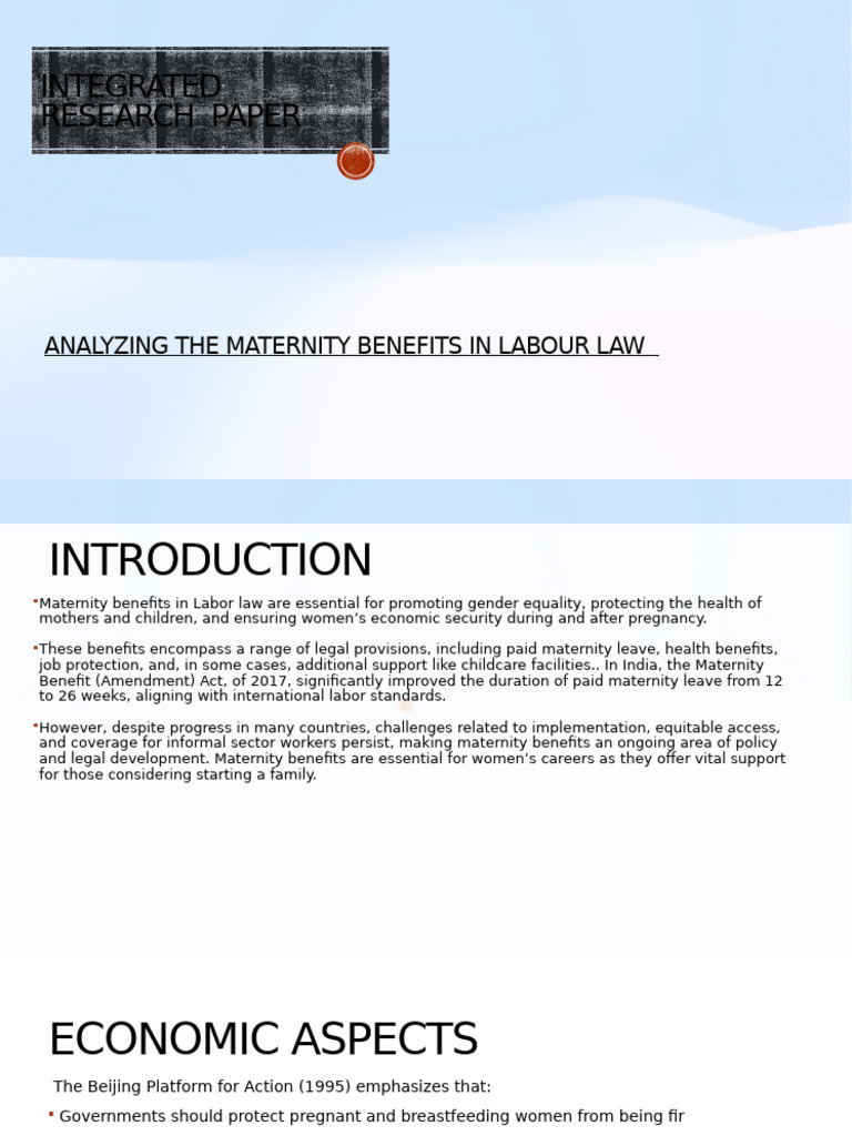 Maternity Benefits in Labor Law Analysis | PDF | Parental Leave | Woman