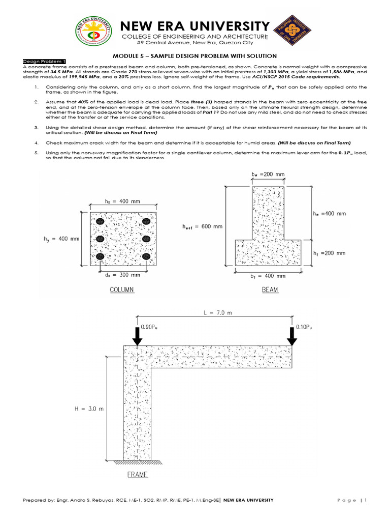 Module 5 Sample Design Problem With Solution | PDF | Strength Of ...