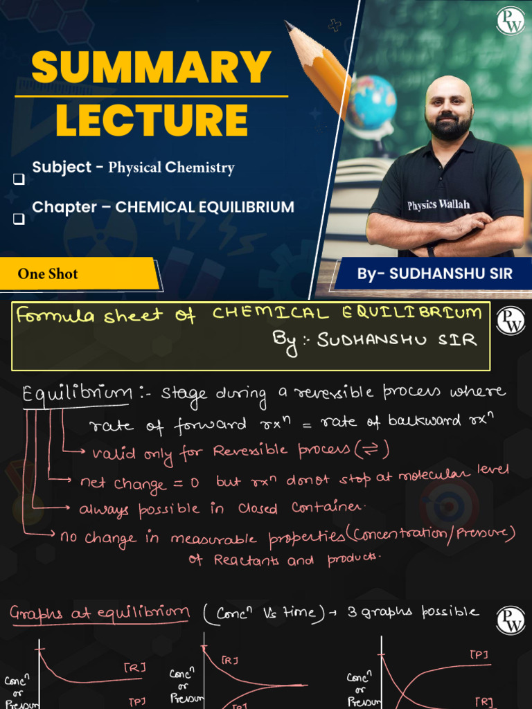 Chemical Equilibrium - Summary | PDF