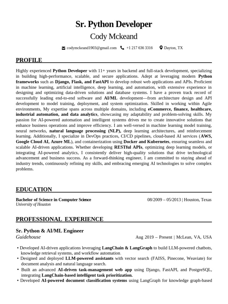 Cody Mckeand Resume-Lang | PDF