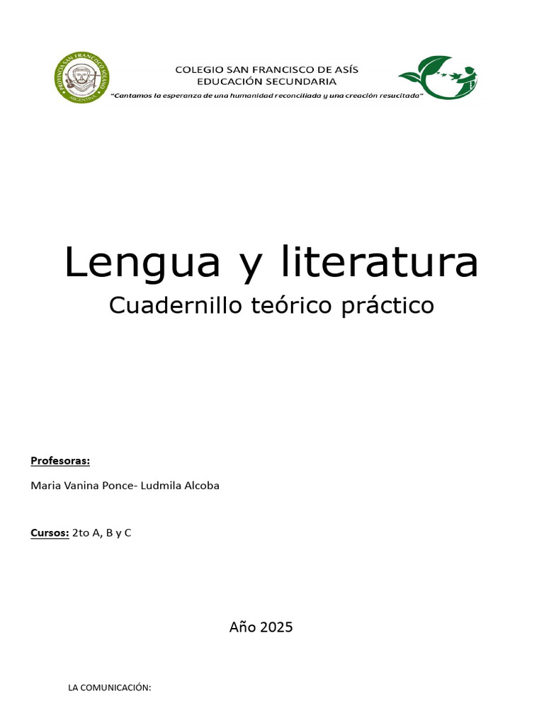 cuadernillo Lengua 2do. 2025 (2) | PDF