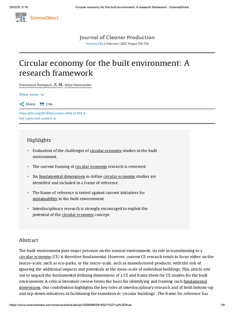 Pomponi, F., & Moncaster, A. (2017) - English | PDF | Sustainability ...