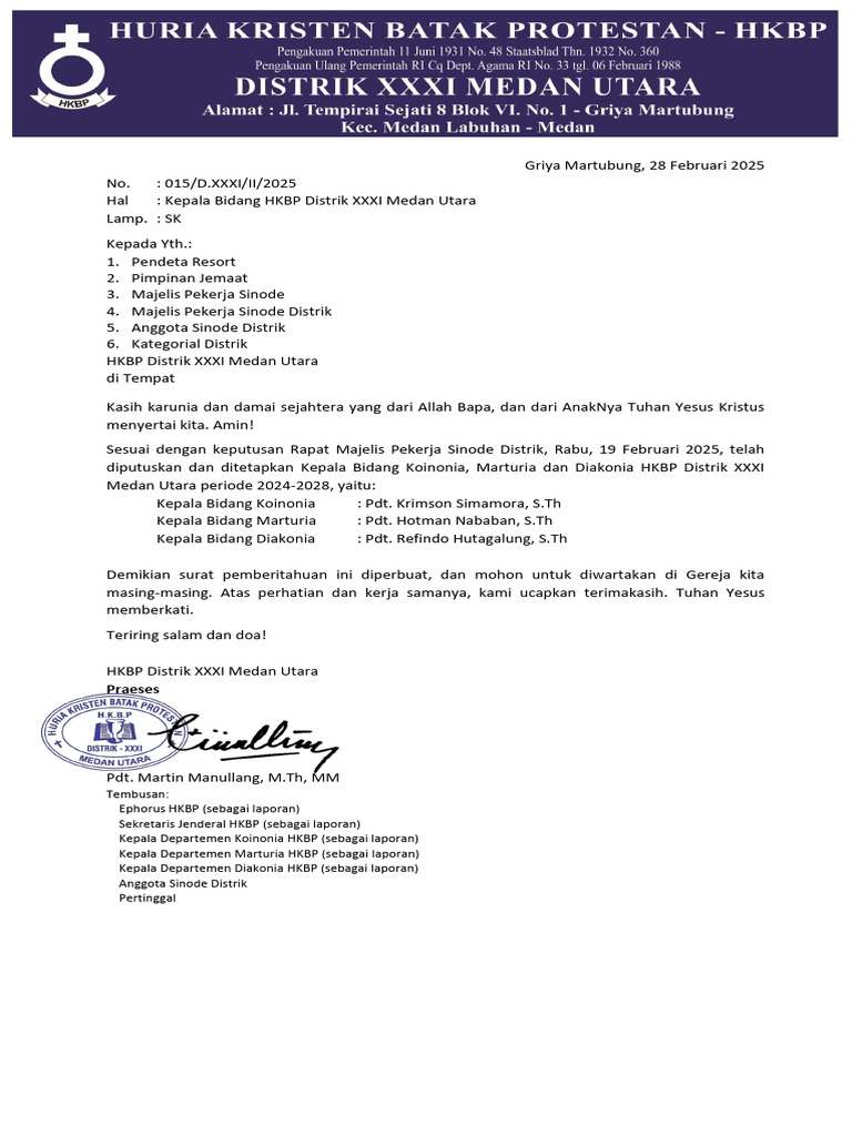 015 Surat Pemberitahuan KaBid | PDF