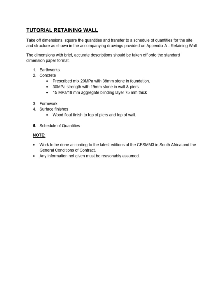 Tutorial 5 - Retaining Wall | PDF