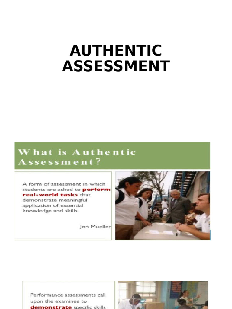 Authentic Assessment | PDF