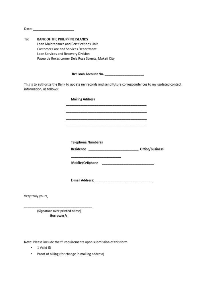 Contact Information Update Form | PDF