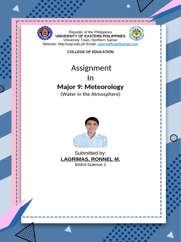 Meteorology assignment- Lagrimas, Ronnel M. | PDF