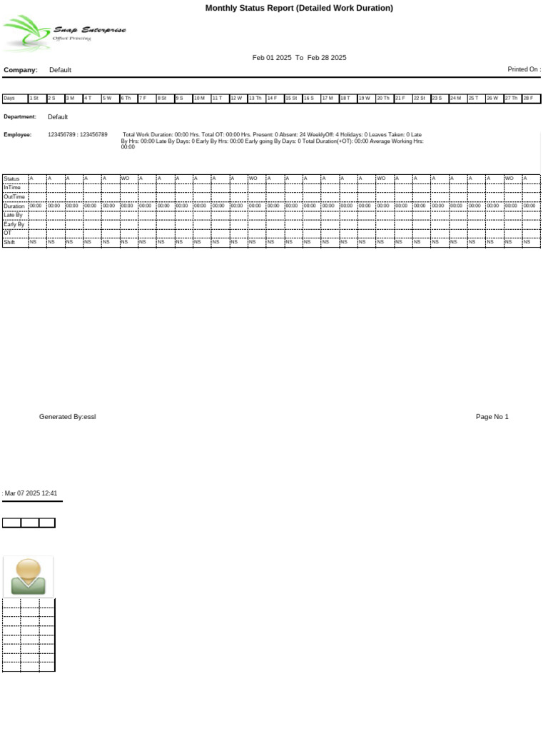 Work Duration Report | PDF