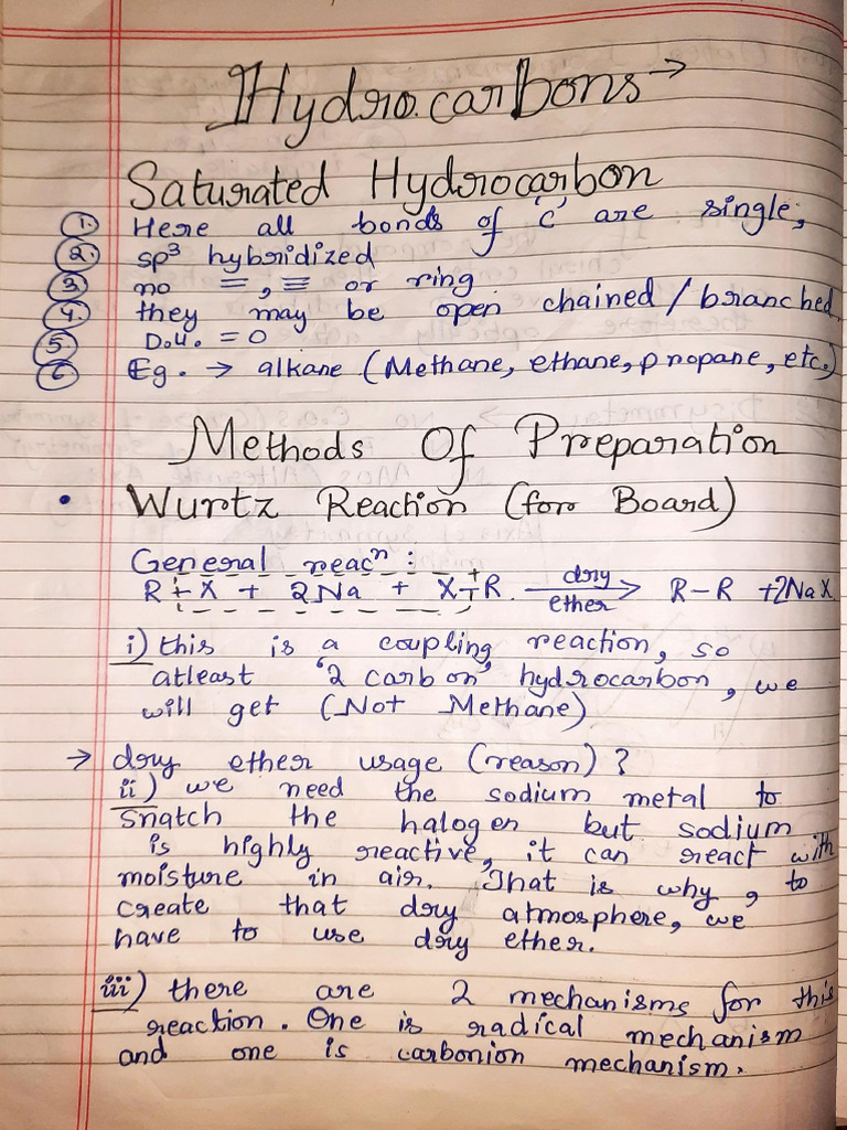 Hydrocarbons (All Notes - SSS) | PDF
