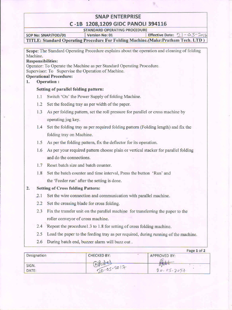 Snap - Sop Folding | PDF