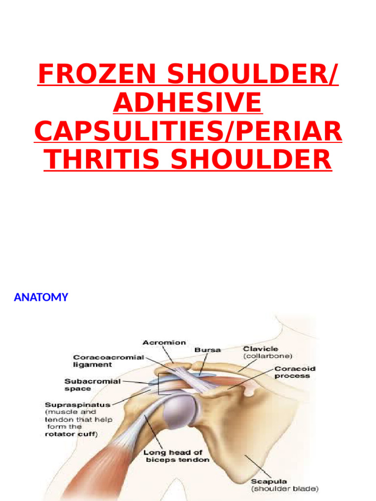 Frozen Shoulder: Causes, Symptoms, Treatment | PDF | Shoulder | Joints