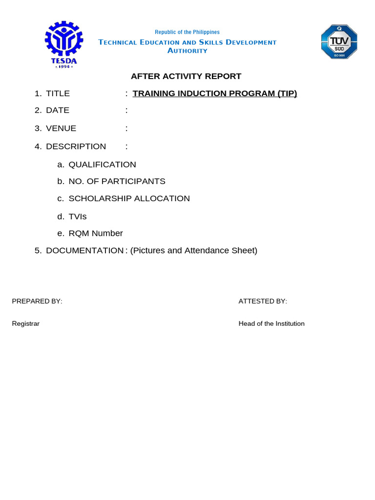 After Activity Report - TIP | PDF