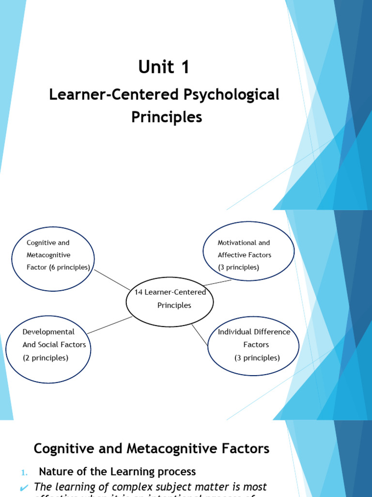 Learner Centered Psychological Principles | PDF | Learning | Motivation