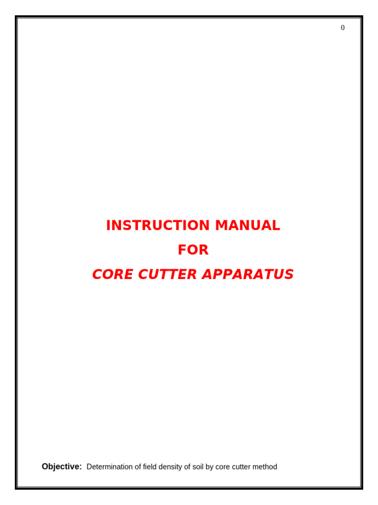 CORE CUTTER | PDF | Soil | Density