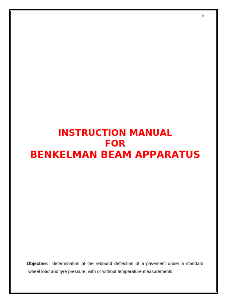 Benkelman Beam Deflection Manual | PDF | Truck