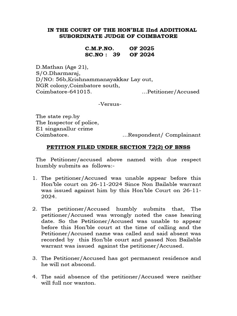 recall petition and surrender petition pdf mathan | PDF | Public Law | Justice