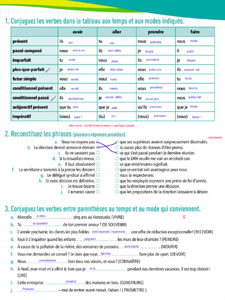 Exo-Conjugaison B1 | PDF