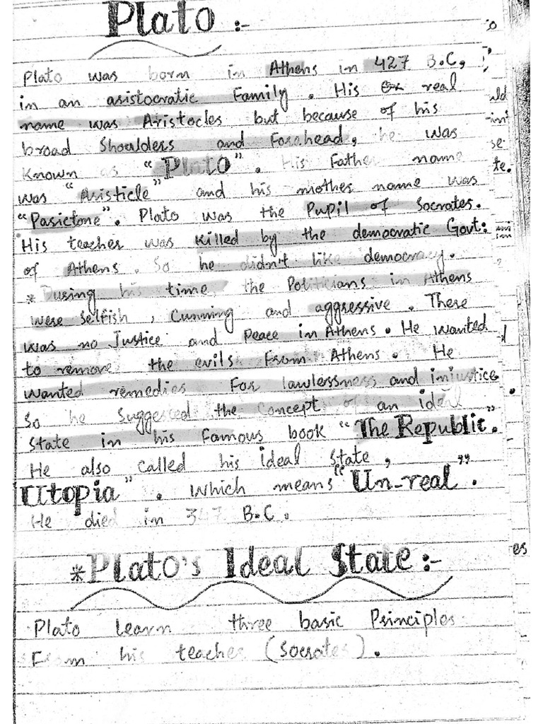 Western Philosophy Hand Written Notes | PDF