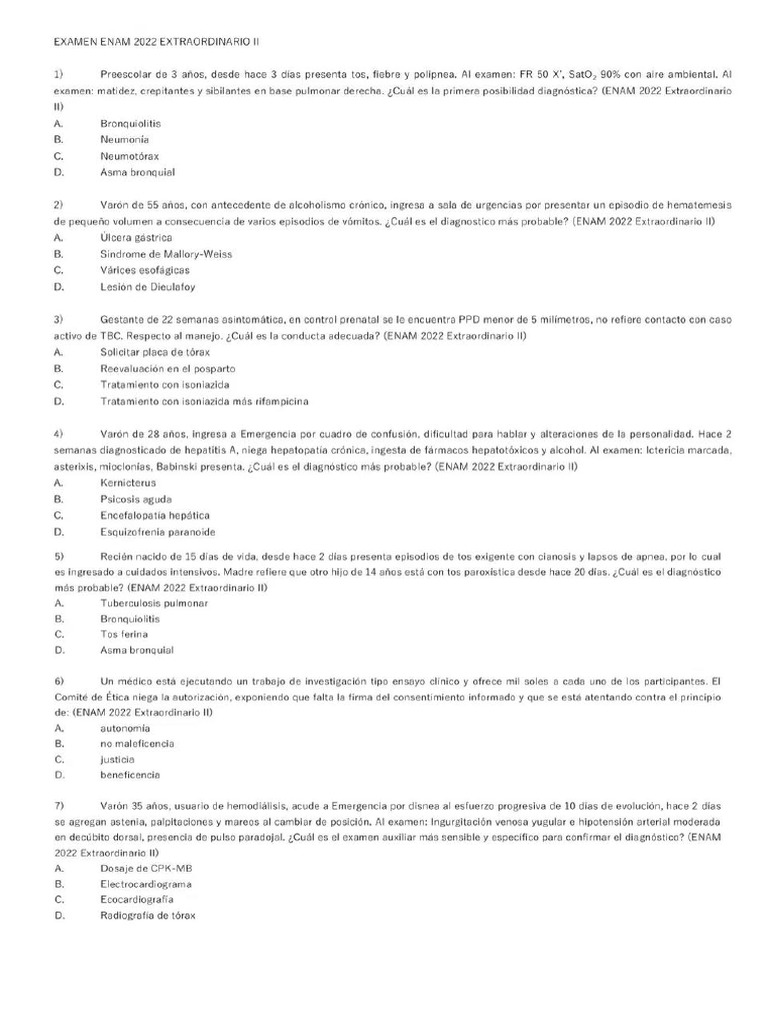 SEGUNDO EXTRAORDINARIO ENAM 2022 | PDF