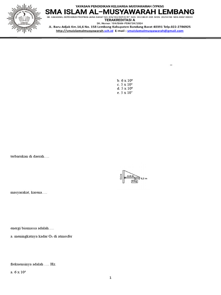 Soal Psaj Fisika 12 Ipa | PDF