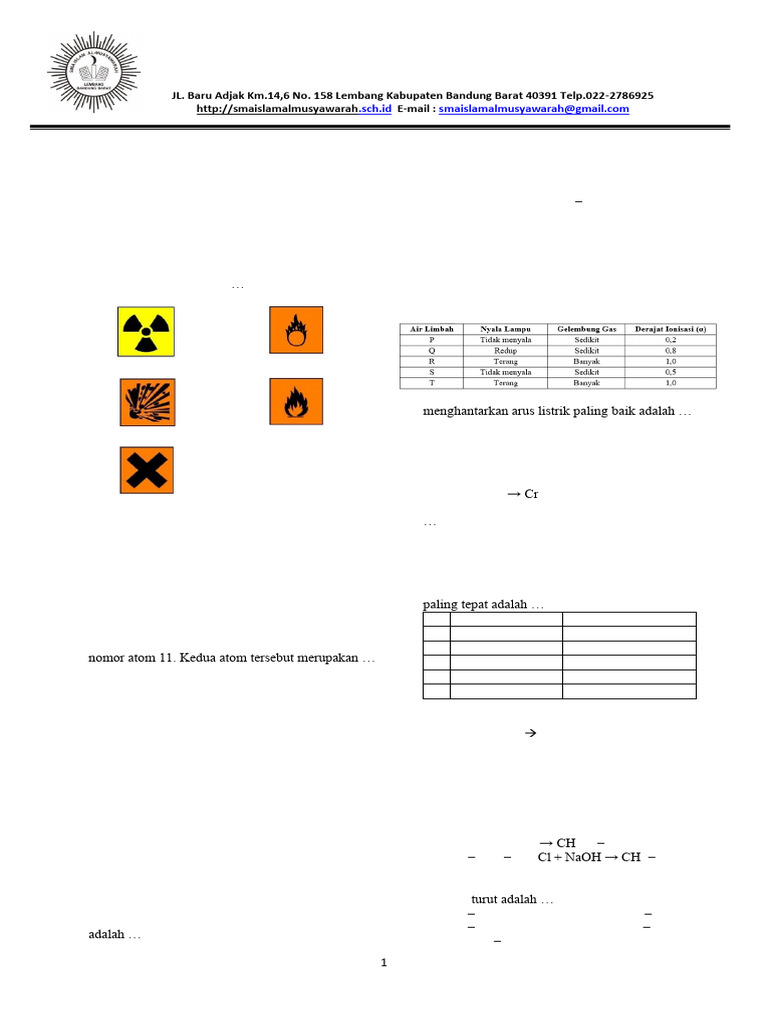 Soal Kimia Kelas XII IPA 2024/2025 | PDF