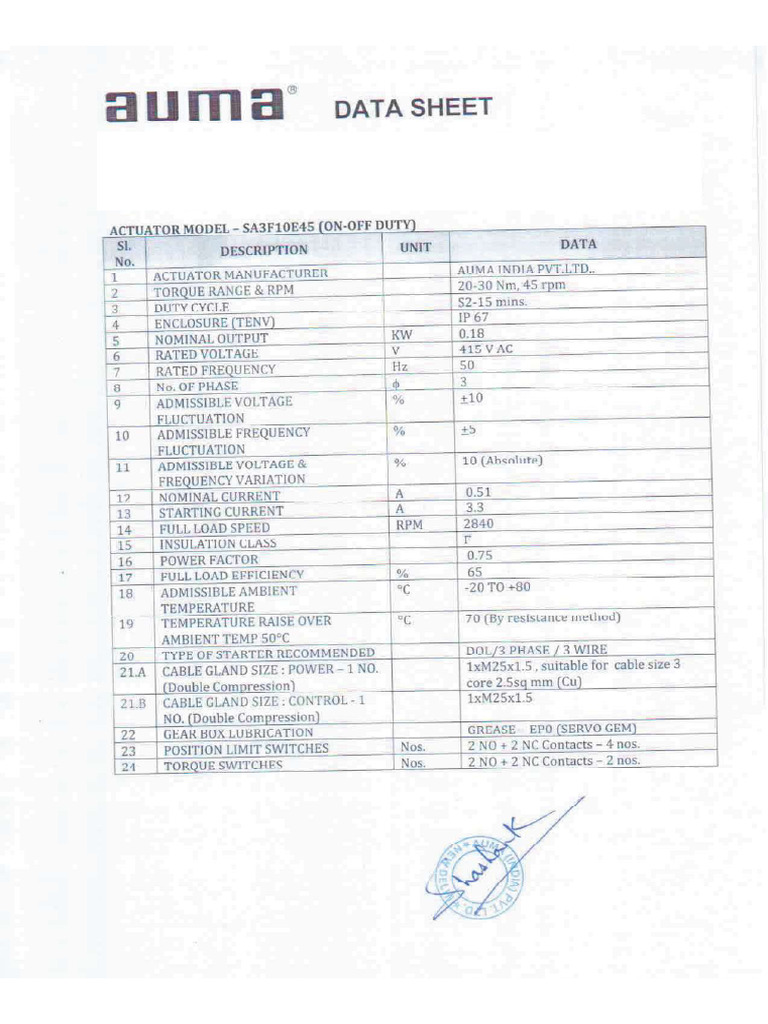Auma Datasheet_Wiring Diagram_organized | PDF
