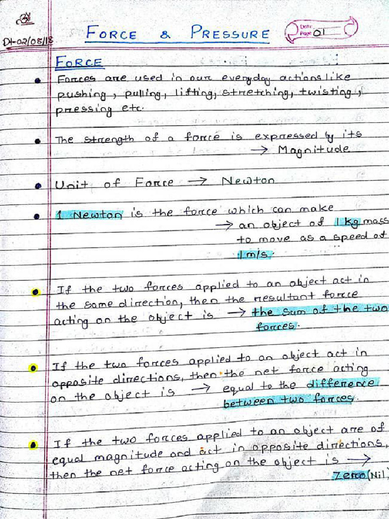 Avilash Sir - Force & Pressure | PDF