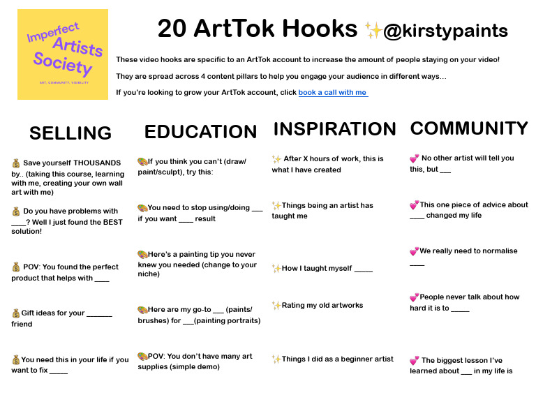 20 Arttok Hooks For Better Engagement | PDF