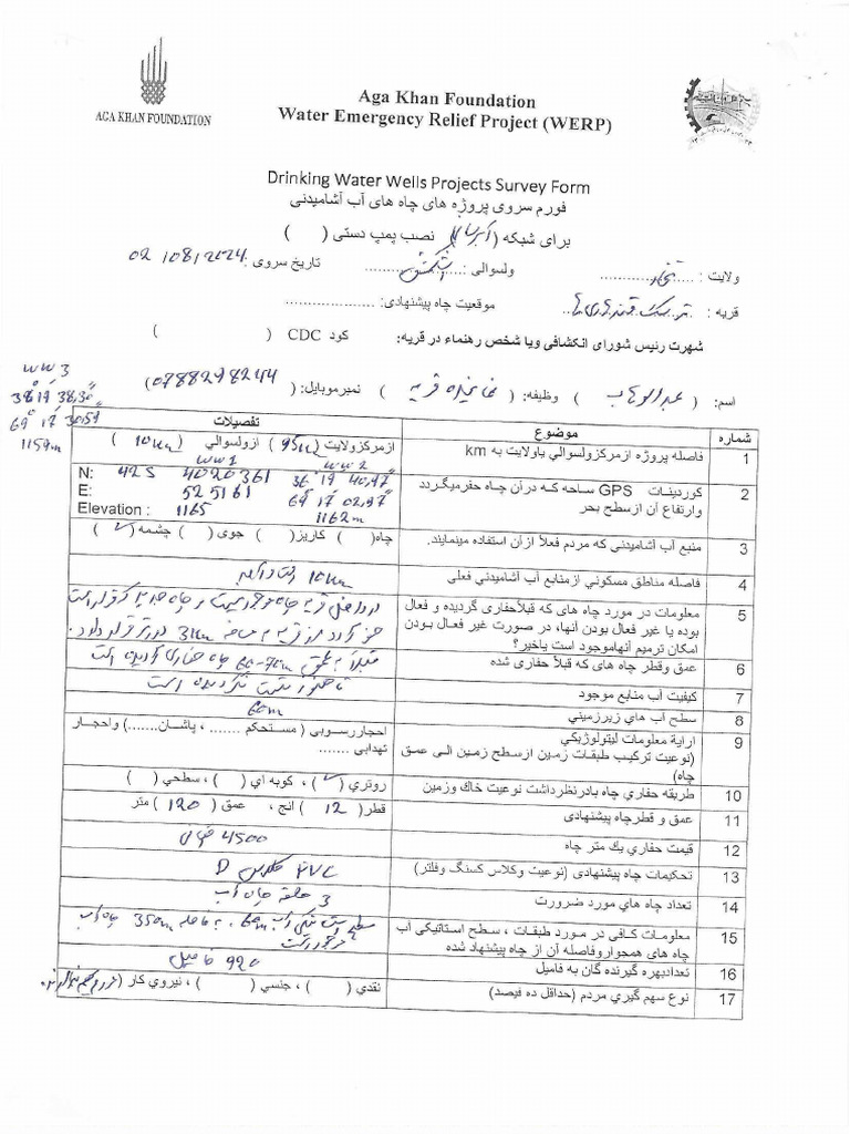 Water Well Survey Form | PDF